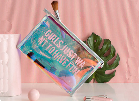 Portable laser TPU web celebrity ins style cosmetics storage bag simple transparent carry-on makeup bags supplier