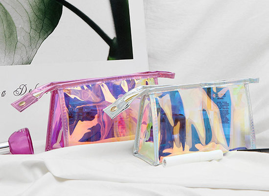 Portable laser TPU web celebrity ins style cosmetics storage bag simple transparent carry-on makeup bags supplier