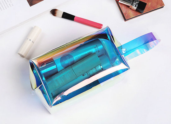 Transparent laser TPU cosmetic bag small portable lady ins wind super fire makeup bags with large capacity supplier