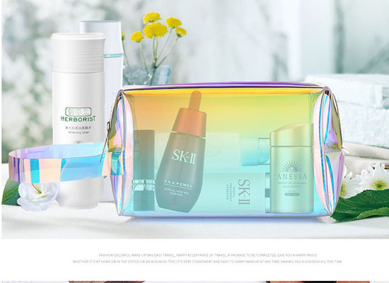 Transparent laser TPU cosmetic bag small portable lady ins wind super fire makeup bags with large capacity supplier