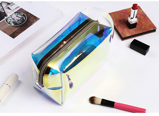 Transparent laser TPU cosmetic bag small portable lady ins wind super fire makeup bags with large capacity supplier