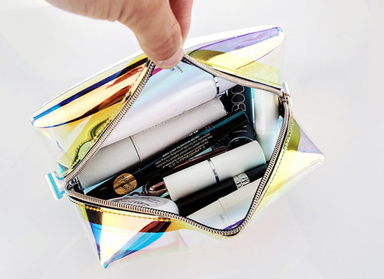 Transparent laser TPU cosmetic bag small portable lady ins wind super fire makeup bags with large capacity supplier