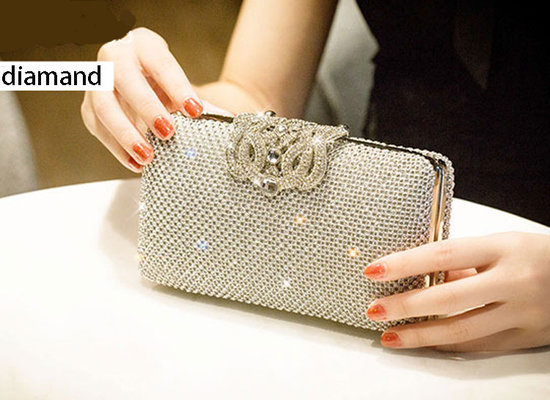 New bride's wedding bag diamond lady versatile banquet clutch evening dress bags supplier