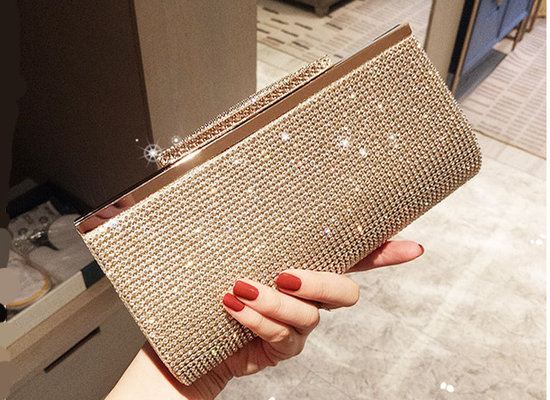 2019 new diamond-encrusted bag rhinestone lady clutch bride wedding banquet dinner party bag handbag for women supplier