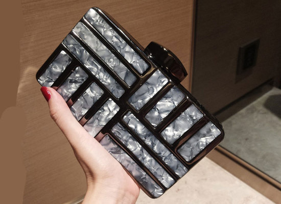 Marbling banquet bag European and American fashion dinner bag lady's handbag acrylic bag lady's clutch supplier