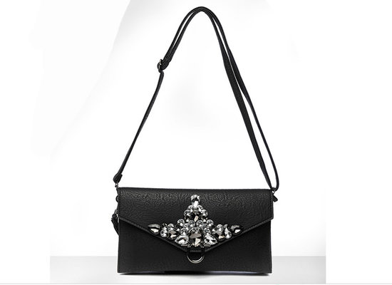 Ladies Crystal Clutch Bag Evening Wedding Rhinestone Silver Purse Chain Cross Body Bag supplier