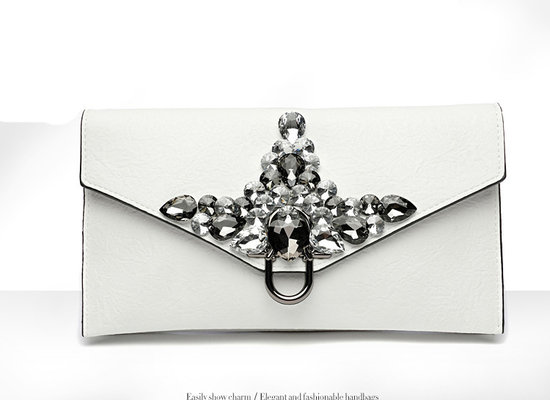 Ladies Crystal Clutch Bag Evening Wedding Rhinestone Silver Purse Chain Cross Body Bag supplier