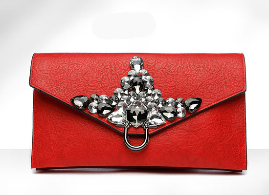 Ladies Crystal Clutch Bag Evening Wedding Rhinestone Silver Purse Chain Cross Body Bag supplier