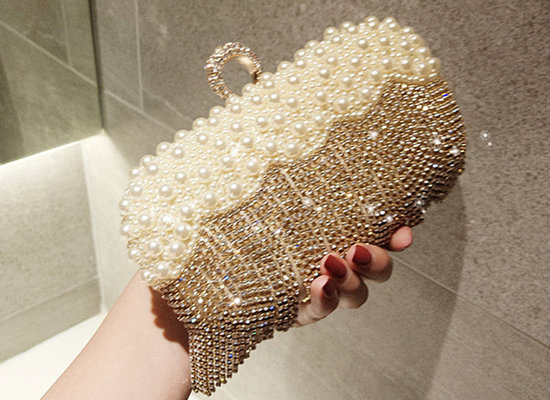 Girl's dinner clutch shiny diamond combo lightweight style evening bag supplier