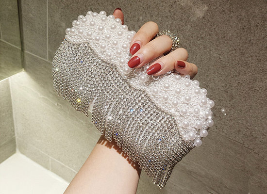 Girl's dinner clutch shiny diamond combo lightweight style evening bag supplier