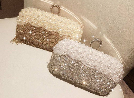 Girl's dinner clutch shiny diamond combo lightweight style evening bag supplier