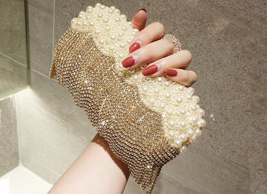 Girl's dinner clutch shiny diamond combo lightweight style evening bag supplier