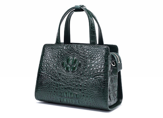 New zipper large capacity women's crocodile leather handbag for lady supplier