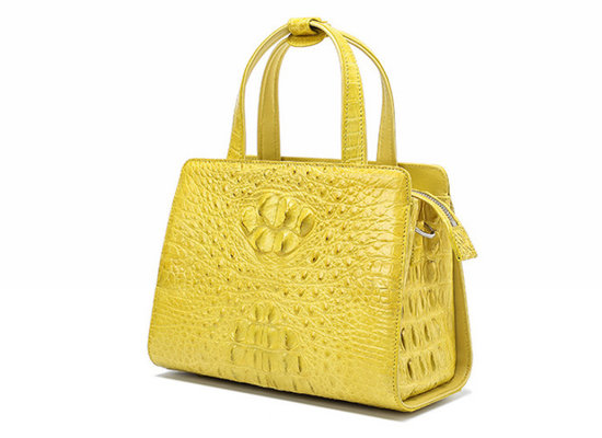 New zipper large capacity women's crocodile leather handbag for lady supplier