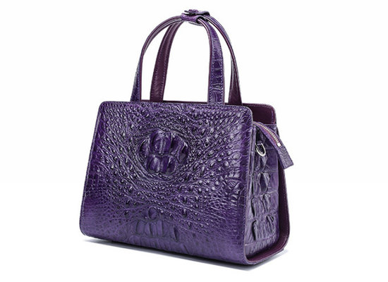 New zipper large capacity women's crocodile leather handbag for lady supplier