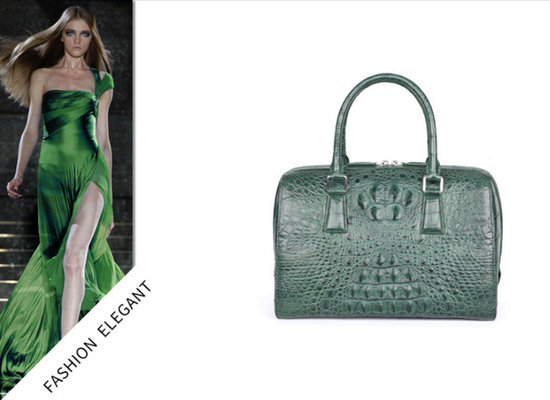 New zipper large capacity women's crocodile leather handbag for lady supplier