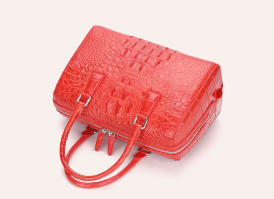 New zipper large capacity women's crocodile leather handbag for lady supplier