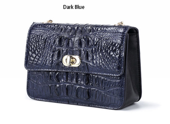 Fashion crocodile skull leather bag for women with one shoulder slung chain small square bag supplier