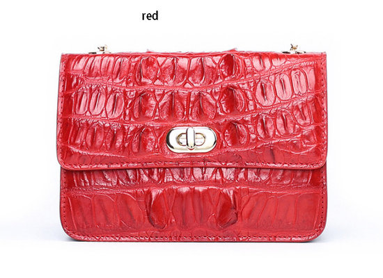 Fashion crocodile skull leather bag for women with one shoulder slung chain small square bag supplier