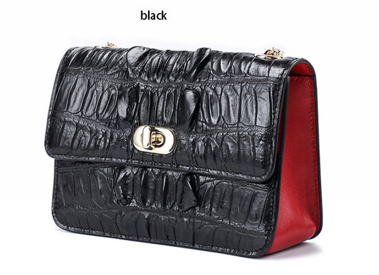 Fashion crocodile skull leather bag for women with one shoulder slung chain small square bag supplier