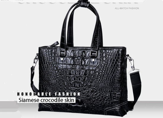 2019 new crocodile leather handbag horizontal business briefcase for man supplier