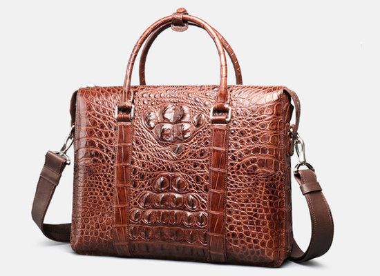 Factory wholesale sales promotion crocodile leather handbag shoulder slung briefcase men's business bag supplier