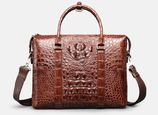 Factory wholesale sales promotion crocodile leather handbag shoulder slung briefcase men's business bag supplier
