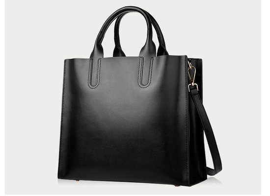 Three sizes PU leather tote one-shouldered crossbody custom logo women's handbag with strap supplier