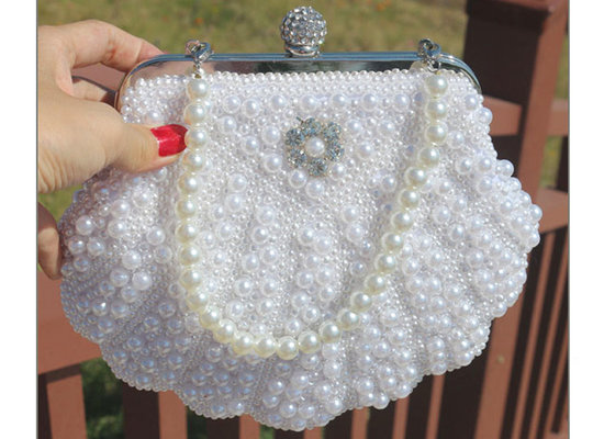 Shell pearl handmade string beads diamond slung over shoulder dinner evening bride retro dress cheongsam wedding bags supplier