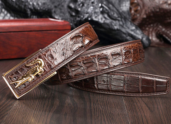 Dongguan factory supply origin new alligator belt crocodile leather men's belts supplier