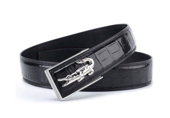 Dongguan factory direct supply genuine alligator belt crocodile leather men's belts supplier