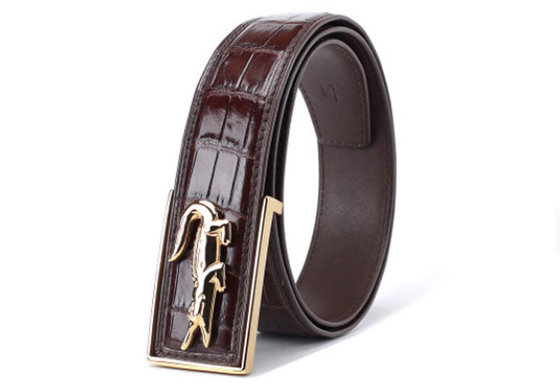 Dongguan factory direct supply genuine alligator belt crocodile leather men's belts supplier