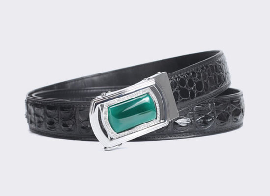 New alligator leather fashion casual belt alloy automatic buckle crocodile men's belts supplier