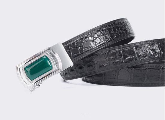 New alligator leather fashion casual belt alloy automatic buckle crocodile men's belts supplier