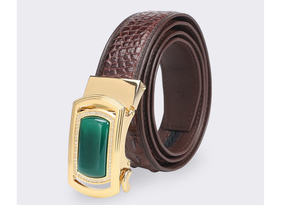 New alligator leather fashion casual belt alloy automatic buckle crocodile men's belts supplier