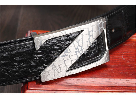 Factory price fashion casual belt stainless alloy buckle crocodile belts supplier