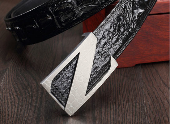 Factory price fashion casual belt stainless alloy buckle crocodile belts supplier