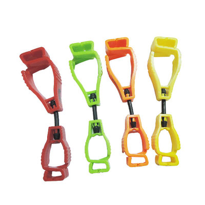 Safe Industrial Work Glove Clips With Yellow Orange Bright Color