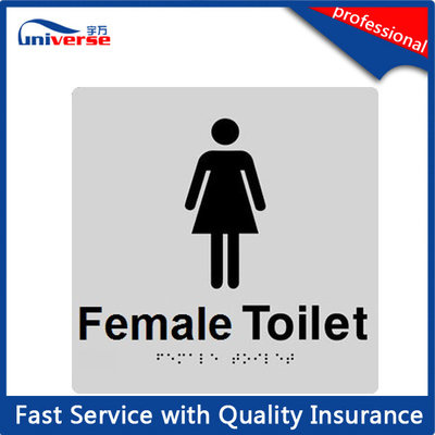 ABS BrailleTactile Signs , Aging Resistance Female / Male Toilet Sign