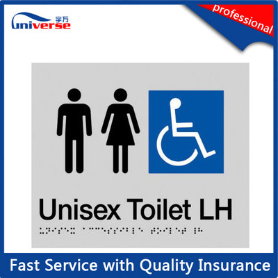 Waterproof Handicapped Braille And Tactile Signs For Unisex Toilet LH