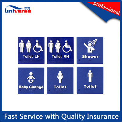 OEM ADA Sign Board Hard ABS Plastic Door Plate With Grade 2 Braille