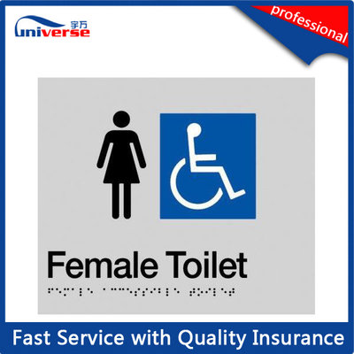 Female Toilet Aging Resistance Braille Tactile Signs For Handicapped