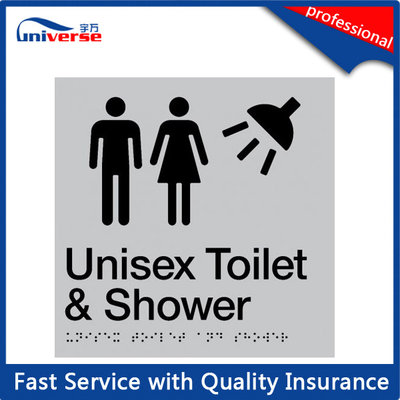 Grind Arenaceous Processing Braille Tactile Signs For Unisex Toilet & Shower