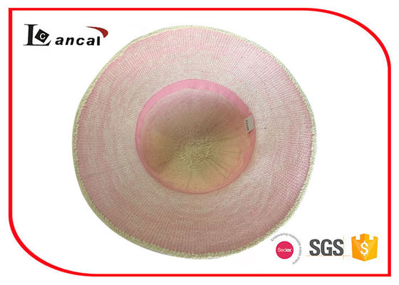 Dip Dye Wide Brimmed Straw Hat , 100% Paper Straw Floppy Hat For Ladies