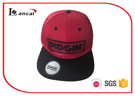 3D Embroidery P/ C Red Snapback Baseball Caps Hats With Machine Eyelet
