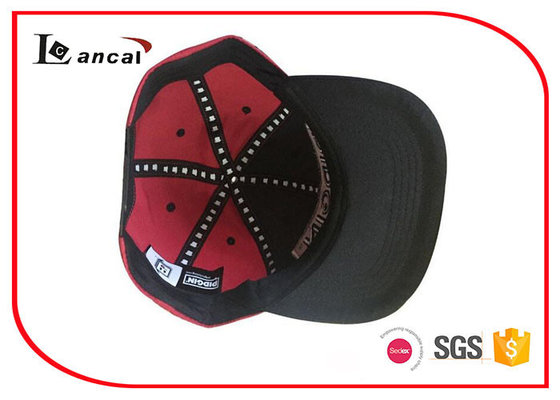 3D Embroidery P/ C Red Snapback Baseball Caps Hats With Machine Eyelet