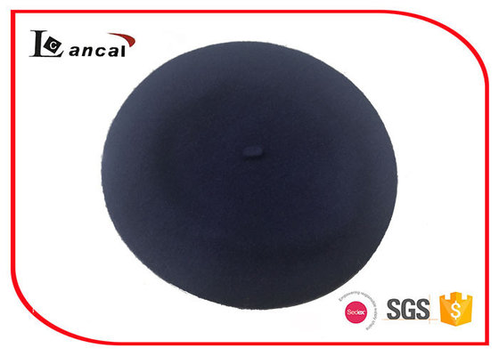 Winter Crochet Slouchy Beret Washable , Navy Blue Beret Hats For Women