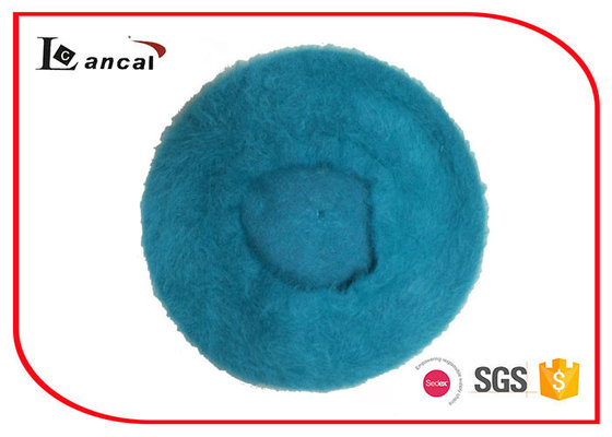 Rabbit Hair Crochet Beret Hat 71% Nylon 29% Angora Jade Color For Ladies