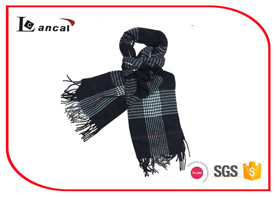 100% Acrylic Winter Mens / Women Wrap Shawl With Plaid Brushed , Crocheted Shawls