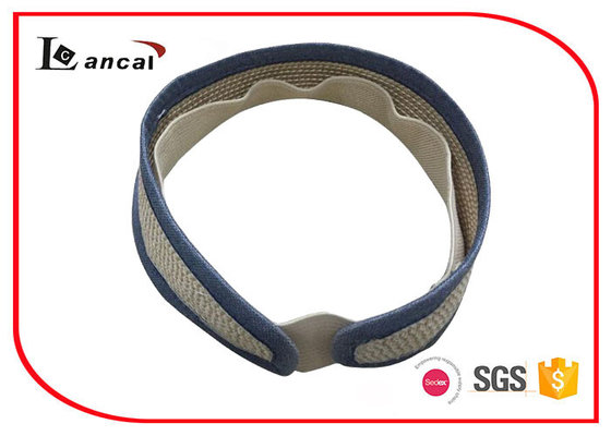 Blue bound edge visor cap with elastic adjustable band , LC16-0805-03